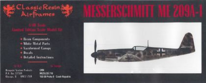 Messerschmitt Me 209A-1 | Special Hobby - výrobce slepovacích modelů