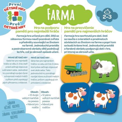 Trefl, Farma vzdělávací společenská hra pro nejmenší v krabici 20x20x5cm | Dráček.cz