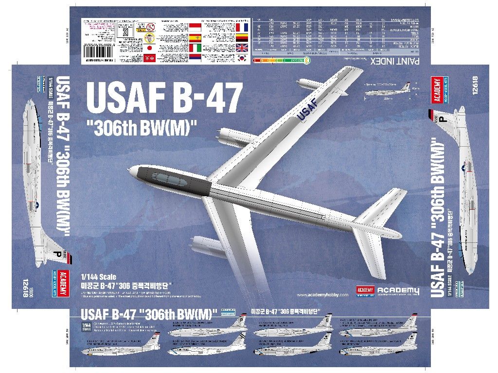 Academy - 12618 - USAF B-47 1:144 | SvětModelářů.cz