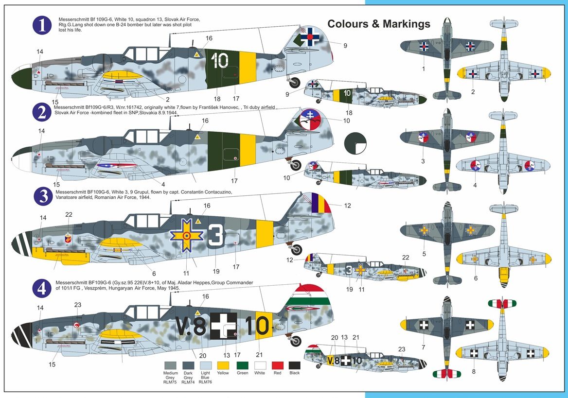 1:72 Bf 109G-6 Danubian users | MN-Modelar.cz